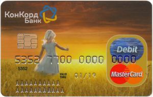 Bank Card: MasterCard Debit (Concord Bank, UkraineCol:UA-MC-0611