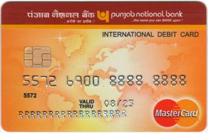 Bank Card: MasterCard Debit (Punjab National Bank, India, RepublicCol ...