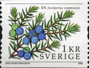 Stamp: Juniperus communis (Sweden(Native Trees) Mi:SE 2638,Sn:SE 2583b ...