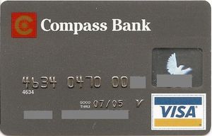 Bank Card: Compass Bank (Compass bank, United States of AmericaCol:US ...