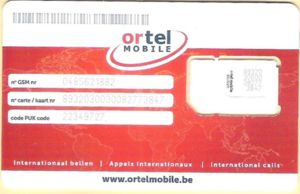 Phonecard: International calls (Mobile Belgium, Belgium(Ortel Mobile ...