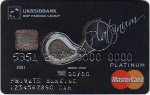 Bank Card: MasterCard Platinum (Ukrsibbank, UkraineCol:UA-MC-0624