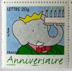 Stamp: Happy Birthday: Babar (FranceYt:FR 3927,Mi:FR 4102I,Sn:FR 3222 ...