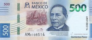 Banknote: 500 Pesos (Mexico) (2017-2019 "Historical Identity and ...