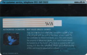 Bank Card: Visa Debit (Allied Irish Banks (AIB), IrelandCol:IE-VI-0013.02