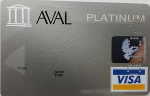 Bank Card: Aval Platinum (Grupo Aval, El SalvadorCol:SV-VI-0001