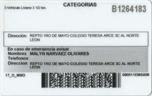 Functional Card: Nicaragua Driving Licence (Driving Licences, Nicaragua ...