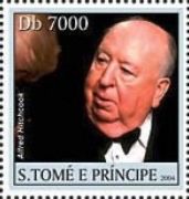 Stamp: Alfred Hitchcock (São Tomé and Príncipe(Cinema Actors 2004) Mi ...