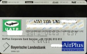 Bank Card: AirPlus Corporate VI 07 (Bayerische Landesbank, Germany ...