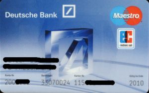 Bank Card: Deutsche Bank (Deutsche Bank, Germany, Federal RepublicCol ...