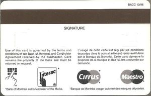 Bank Card: Bank of Montreal (Bank of Montreal, Canada) Col:CA-GM-0014