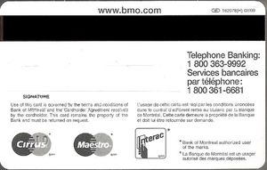 Bank Card: BMO Bank of Montreal (Bank of Montreal, CanadaCol:CA-GM-0015