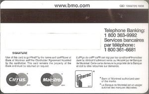 Bank Card: BMO Bank of Montreal (Bank of Montreal, CanadaCol:CA-GM-0016