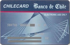 Tarjeta de Banco: Chilecard Banco de Chile (Banco de Chile, ChileCol:CL ...