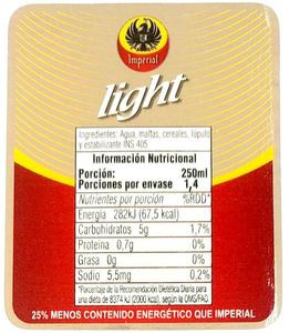 Etiqueta de bebida: Imperial Light (Cervecería Costa Rica, Costa ...