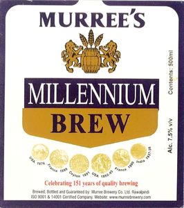 Drink Label: Murree's Millennium Brew (Murree Brewery Company Pvt Ltd ...