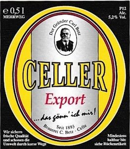 Drink Label: Celler Export (Brauerei C. Betz, Germany, Federal ...
