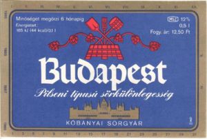 Drink Label: Budapest (Dreher Sörgyár (SABMiller), HungaryCol:HU-BEER ...