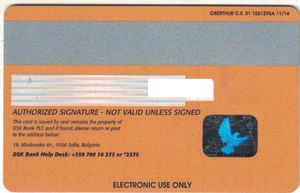 Cartões de bancos: Dsk Bank Visa PayWave Birds - 11/14 (DSK Bank ...