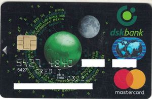 Bank Card: Dsk Bank Mastercard Planets Green Chip - 05/17 (DSK Bank ...