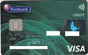 Bank Card: Postbank Visa Credit - 12/16/001 (Postbank, BulgariaCol:BG ...