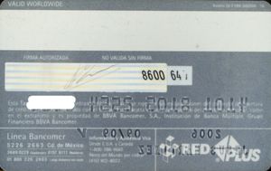Bank Card: Platinum (Bancomer, MexicoCol:MX-VI-0020.02