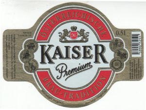 Drink Label: Kaiser Premium (Első Magyar Szövetkezeti Sörgyár Rt ...