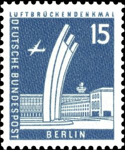 Stamp: Air bridge monument, Tempelhof (Berlin(Berlin cityscapes) Mi:DE ...