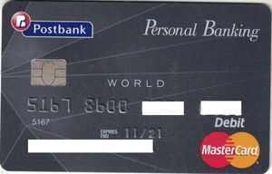 Bank Card: Postbank MasterCard Debit World Personal Banking - 0814 ...