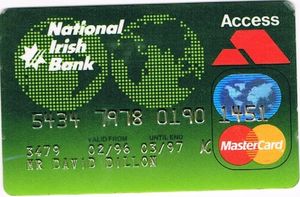 Bank Card: National Irish Bank (National Irish Bank, IrelandCol:IE-MC ...