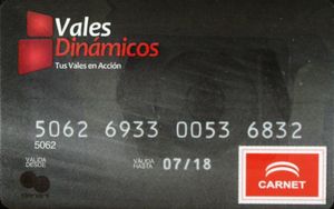 Tarjeta de Banco: CARNET - Vales Dinamicos (Toka, MéxicoCol:MX-GM-0104