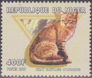 Stamp: African Wildcat (Niger(Cats of Africa (2000)) Mi:NE 1833,Sn:NE ...