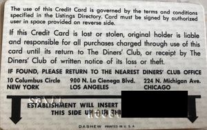 Bank Card: Diners (Diners Club International USA, United States of ...