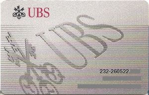 Bank Card: Ubs (Union Bank Of Switzerland, Switzerland) Col:CH-GM-0008.02