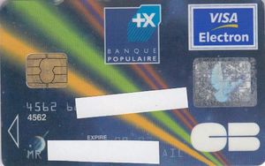 Bank Card: Visa Electron (Banque Populaire, FranceCol:FR-VE-0010