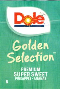 สติ๊กเกอร์ผลไม้: Dole Golden Selection 6 (คอสตาริกาCol:CR-FR-00326