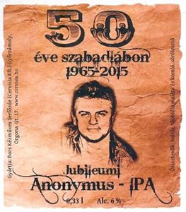 Drink Label: Anonymus IPA 50 éve (Cervisia Kft, HungaryCol:HU-BEER-001250