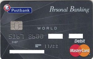 Bank Card: Postbank MasterCard Debit World Personal Banking - 0415 ...