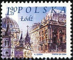 Stamp: Descent of the Holy Ghost (Church), Lodz (Poland) (Polish City ...