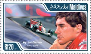 Stamp: Ayrton Senna (1960-1994) (Maldives(20th Memorial Anniversary of ...