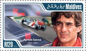 Stamp: Ayrton Senna (1960-1994) (Maldives(20th Memorial Anniversary of ...