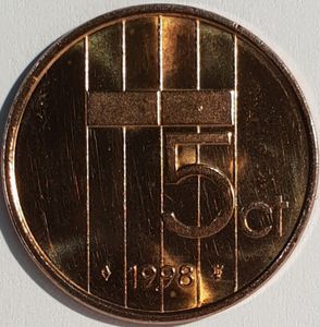 Coin: 5 Cents (Stuiver) (Netherlands(1980~2001 - 6th Queen Beatrix ...