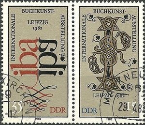 Stamp: Initials and emblem (Germany, Democratic Republic (DDR ...