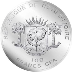 Moneda: 100 CFA Francs (Cape buffalo) (Costa de Marfil(Numismatic ...