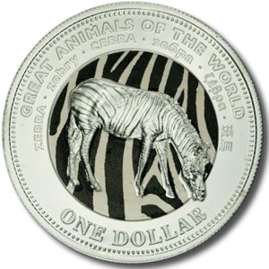 Coin: 1 Dollar (Zebra) (Fiji) (2009 - Great Animals of the World) WCC:km139