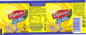Rótulo de Bebida: Lipton ice tea lemon (PEPSICO-IVI Ltd., GréciaCol:GR ...