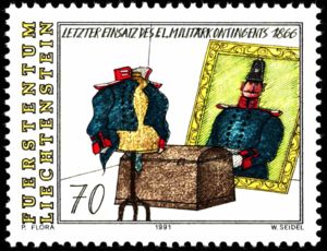 Stamp: Uniform Tunic and Trunk (Liechtenstein(Regiment) Mi:LI 1021,Sn ...