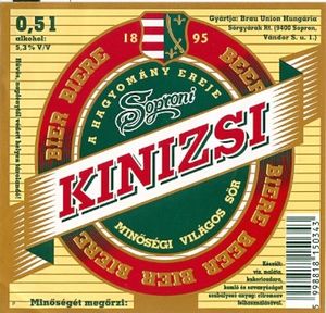 Drink Label: Kinizsi sör (Soproni Sörgyár (Heineken), HungaryCol:HU ...
