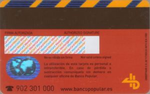 Bank Card: Banco Popular (Banco Popular, SpainCol:ES-MC-0300.03