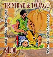 Stamp: Man Playing Bongo Drum (Trinidad and Tobago(Creole Harvest) Mi ...